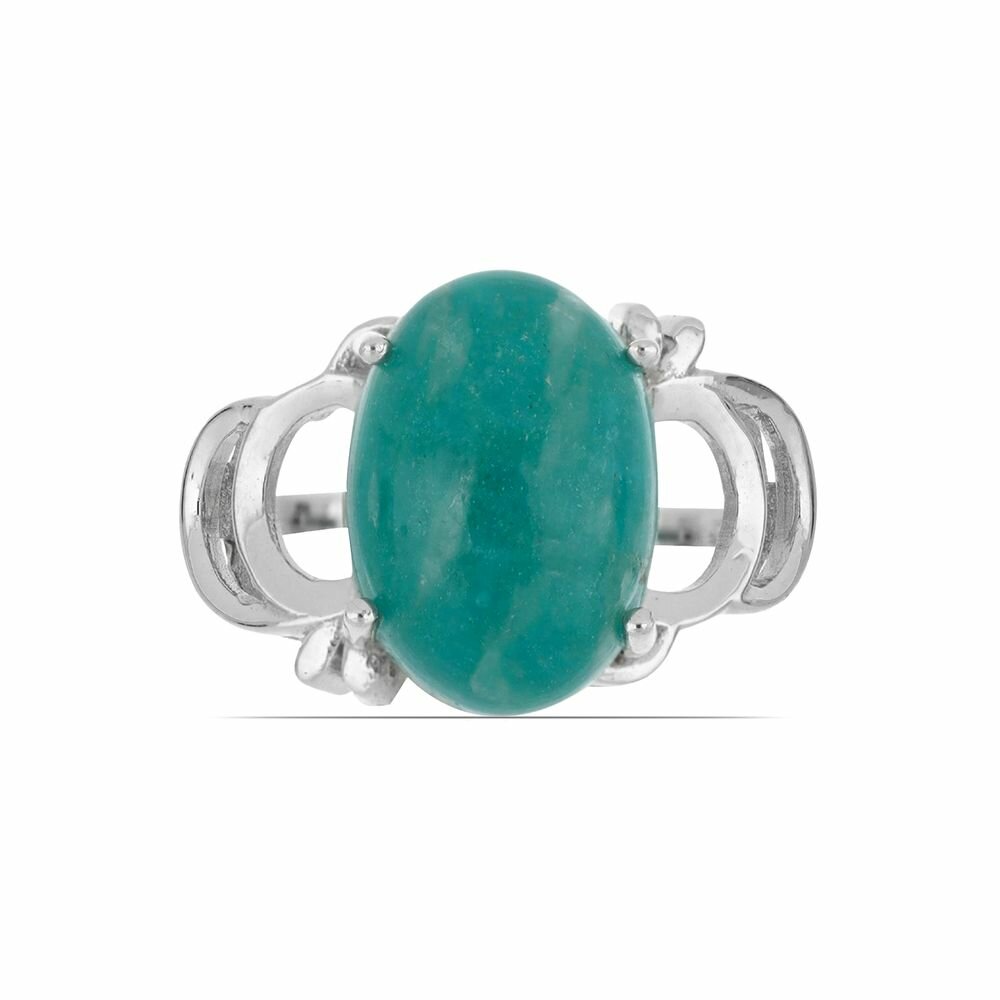 Кольцо Ювелирия, серебро, 925 проба, родирование, амазонит