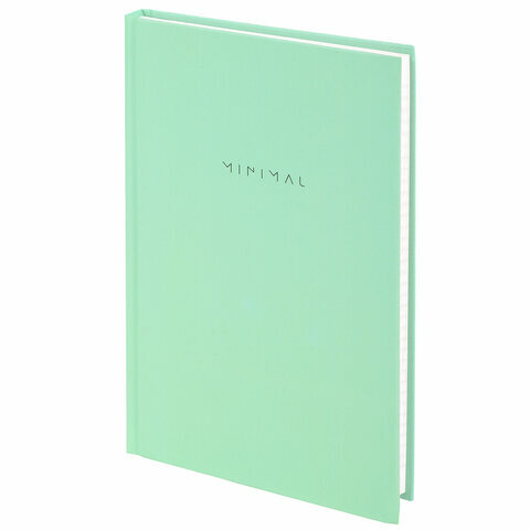 Блокнот А5 134х206 мм, 80 л, твёрдый, клетка, BRAUBERG "Minimal", мятный, 116443