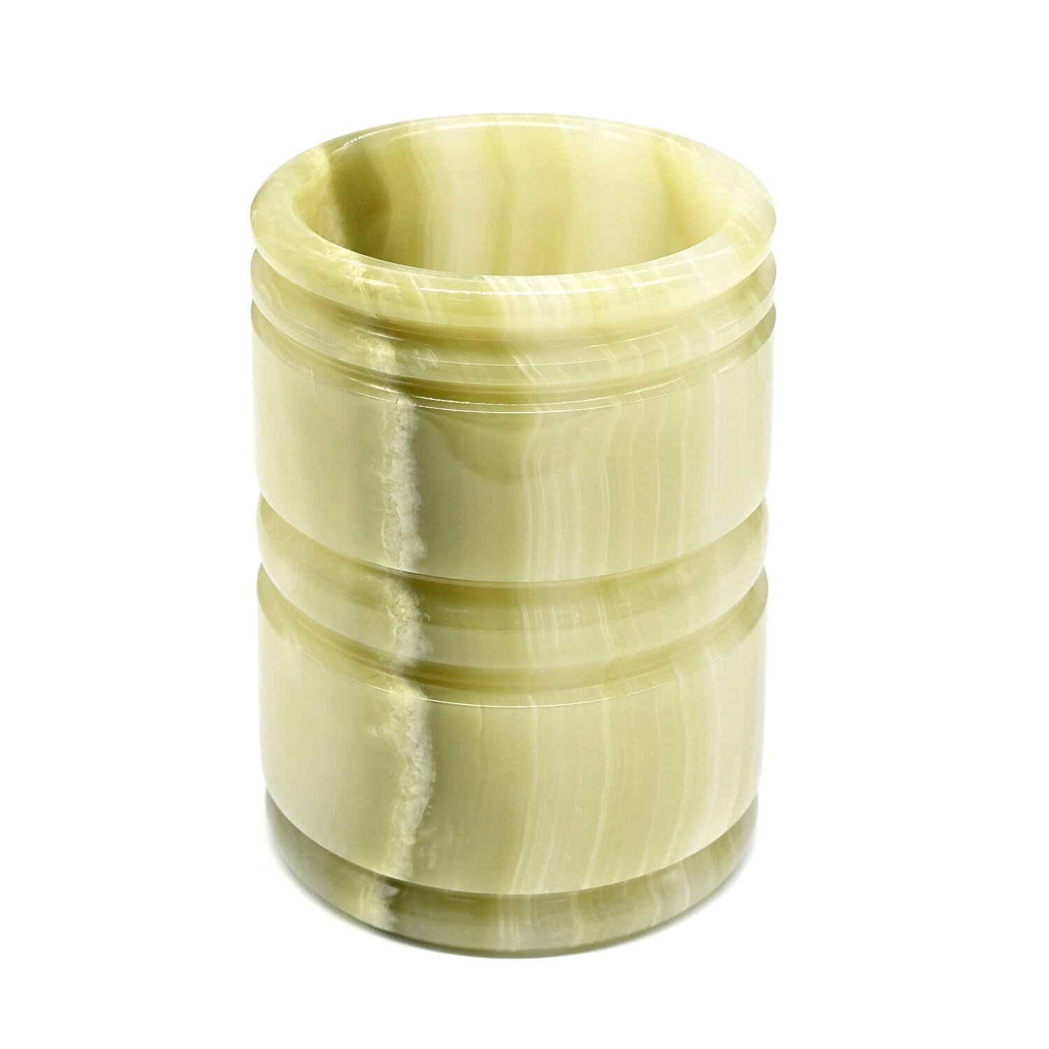 Ваза стакан из камня оникс 90*90*130мм .