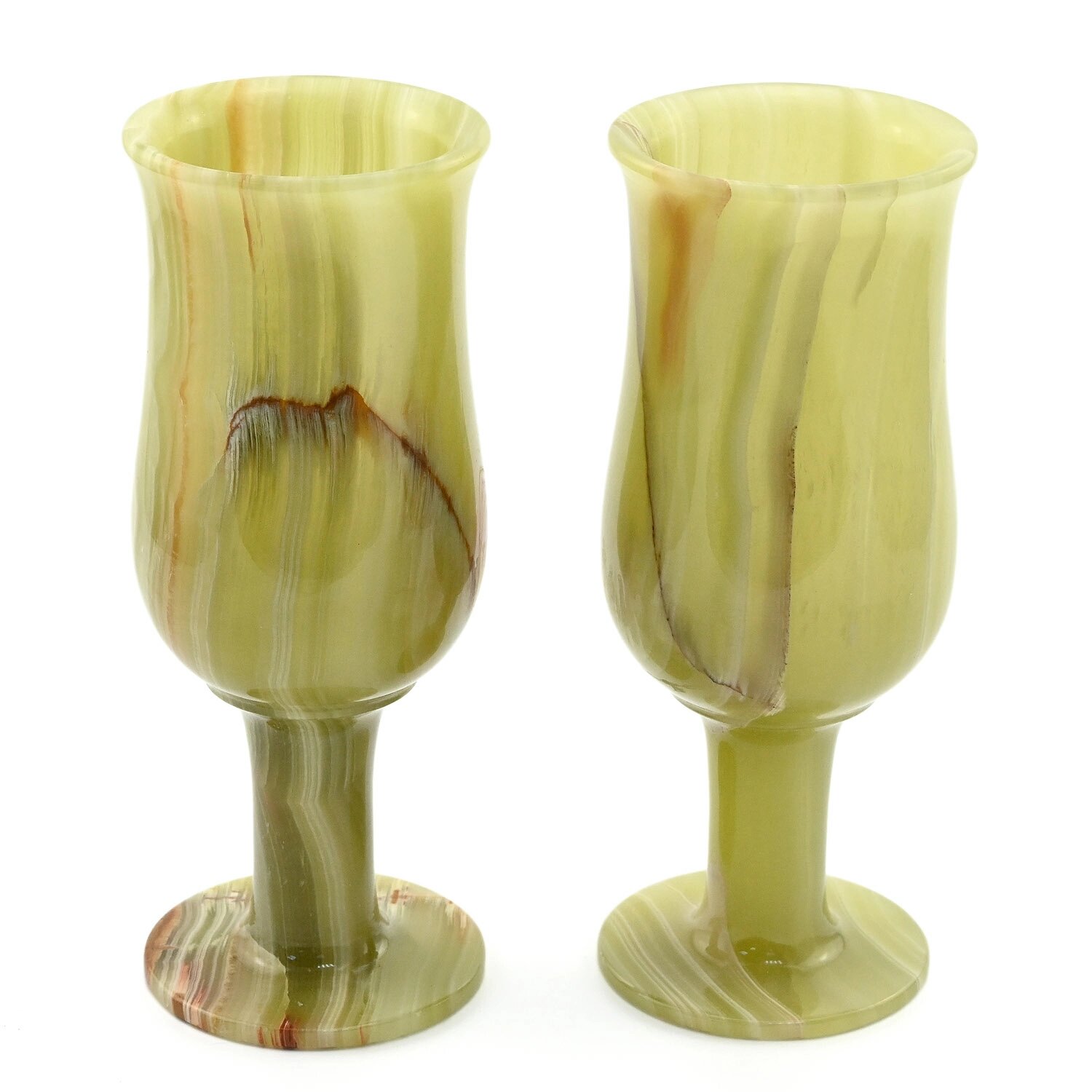 Бокалы для шампанского из натурального камня пара в бархатной упаковке .