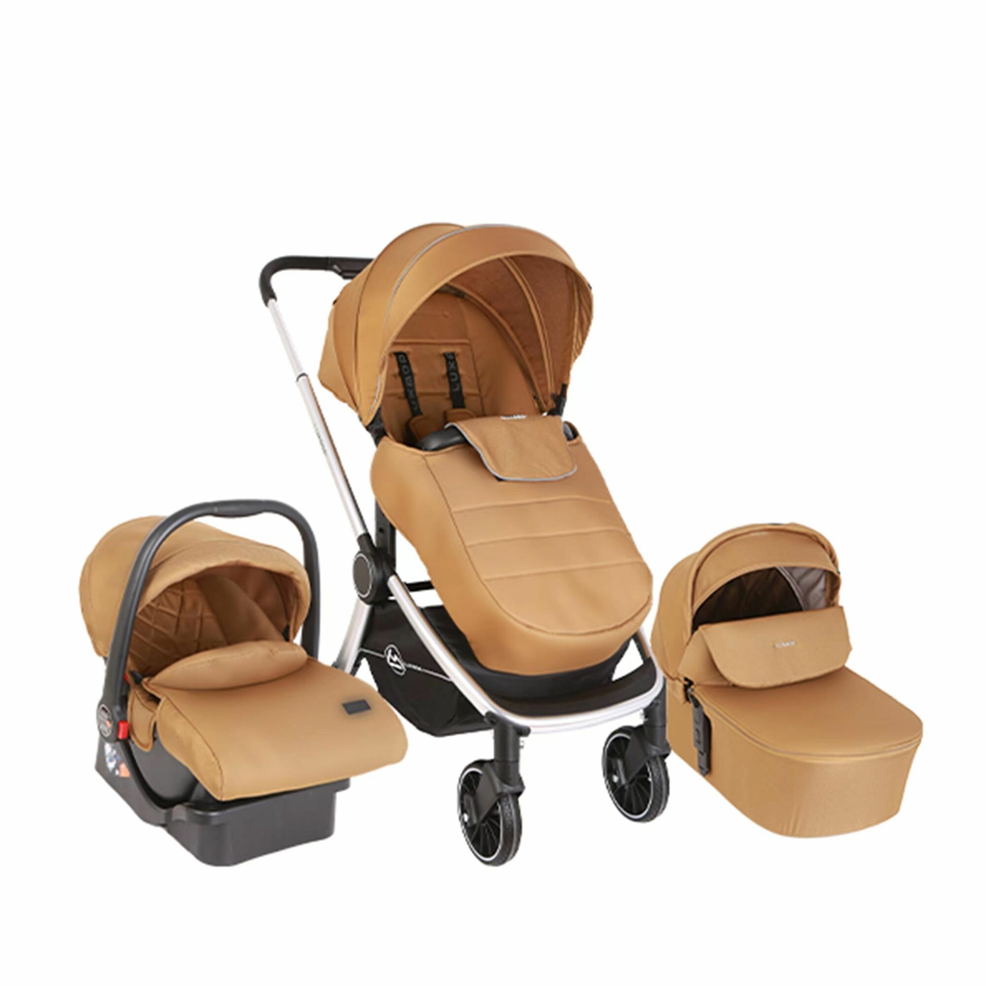 Детская коляска Luxmom 780 3 в 1, оливковая, устойчивая рама, автолюлька, цвет олива