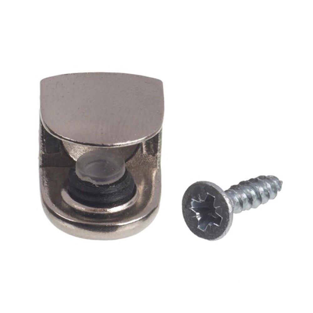 Стеклодержатель мебельный П-образный на шурупе 2 шт