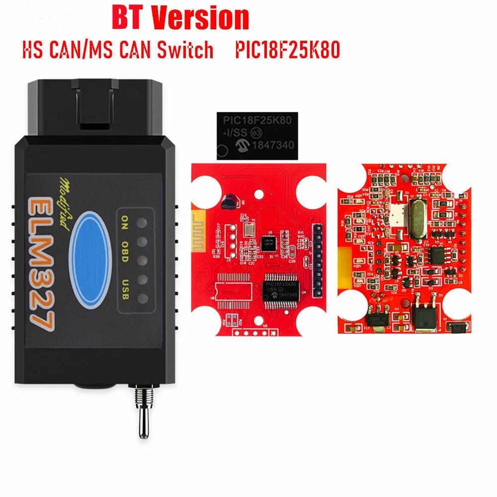 HS-CAN/MS-CAN ELM327 V1.5 Переключатель PIC18F25K80 Поддержка чипа BT/WIFI ELM 327 для BT