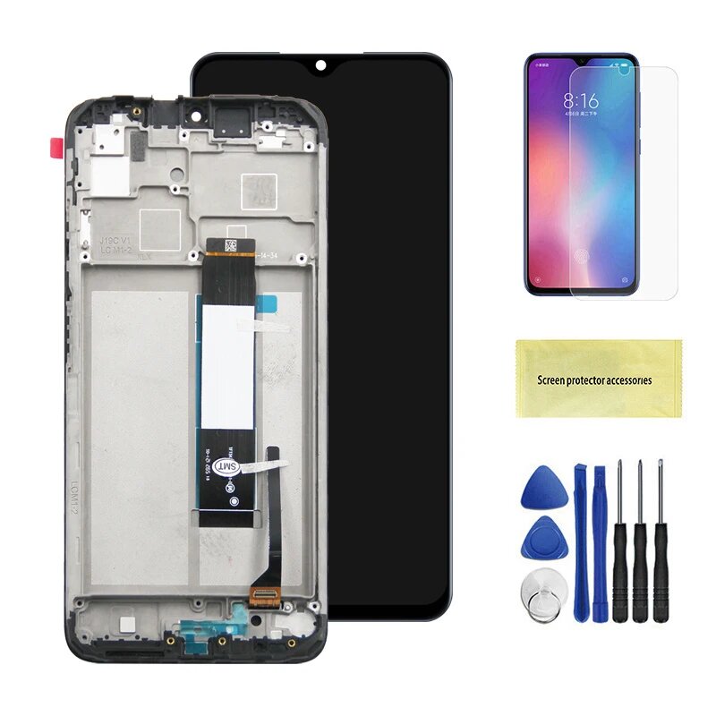 6,53-дюймовый экран для Redmi 9T, ЖК-дисплей, преобразователь сенсорного экрана в Black With Frame