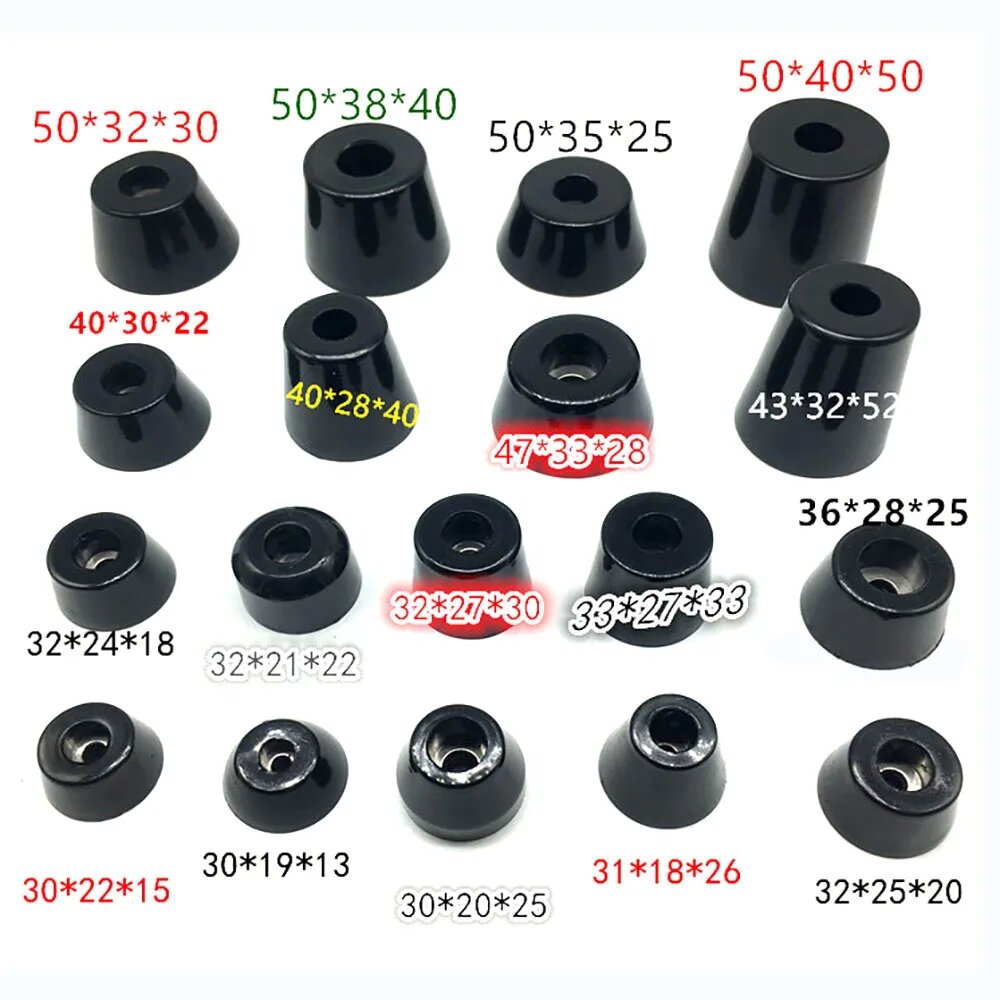 Большие ножки для мебели, защитная подушка для пола, черная резиновая амортизирующая 47x33x28 1pcs