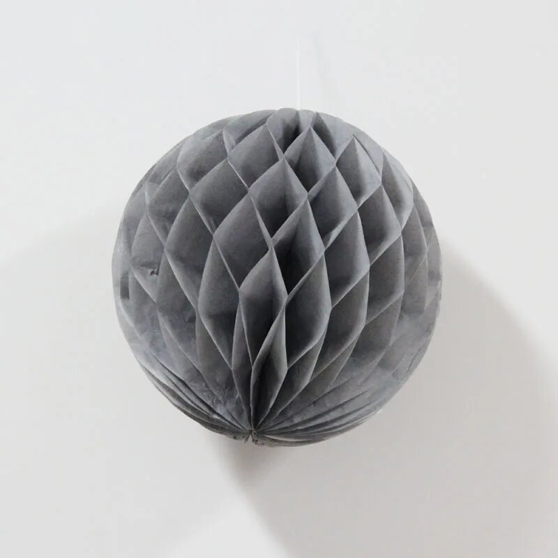 Бумажные шары сота 10/15/20/25/30 см Серый, gray, 20cm fw