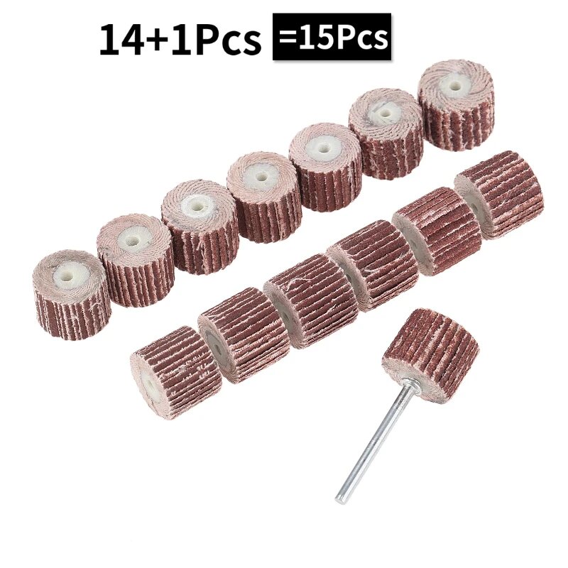 Набор шлифовальных насадок 15 шт, 3 мм, Grit 120