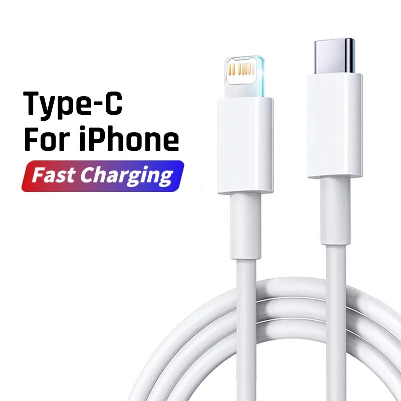 Оригинал USB-кабель 20 Вт для Apple iPhone 14, 13, 11 Pro Max, 12 mini, XS, XR, быстрая зарядка телефона, USB C, Дата-кабель для iPad, зарядное устройство, аксессуары 1 м, 20W USB-C Cable