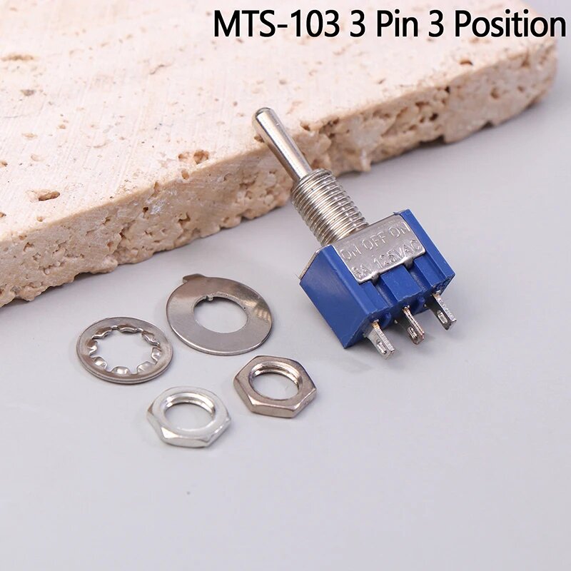 Мини-переключатель DPDT/SPDT 3/2 положения 6A 125VAC 3A 250VAC с плоской ручкой B