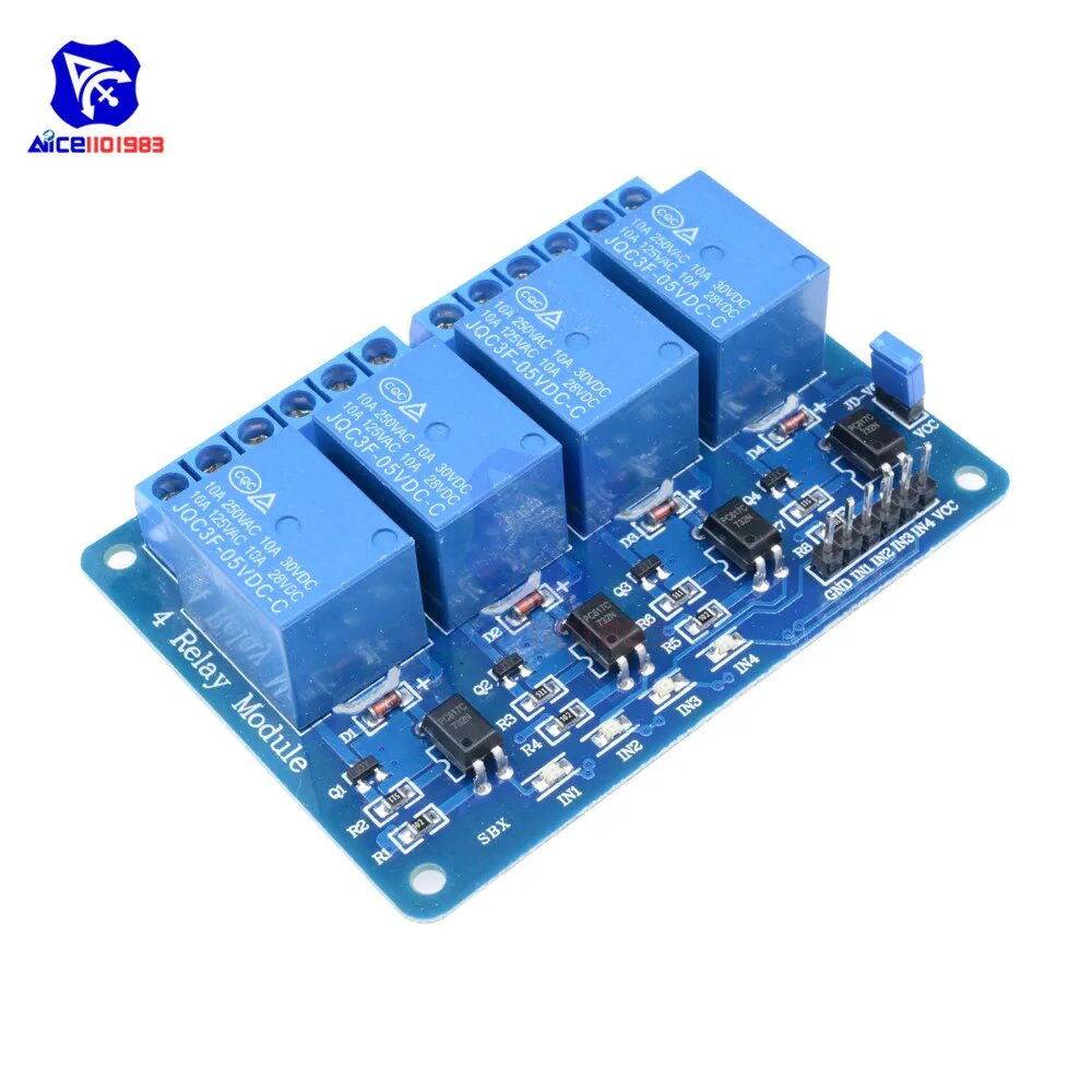 Релейный модуль diymore 4 канальная оптопара для Arduino DC 5V