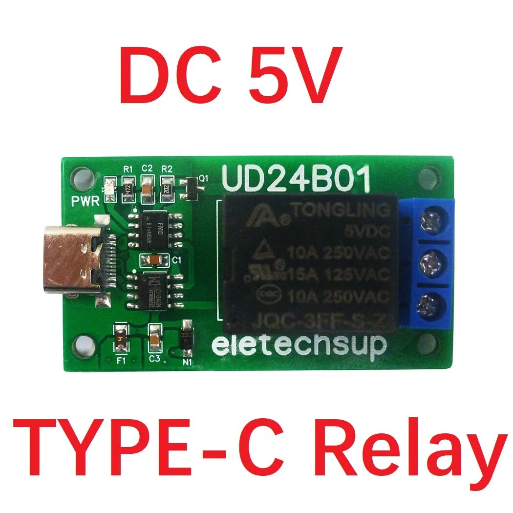 Релейный модуль USB DC 5V 12V eletechsup 5V USB Relay