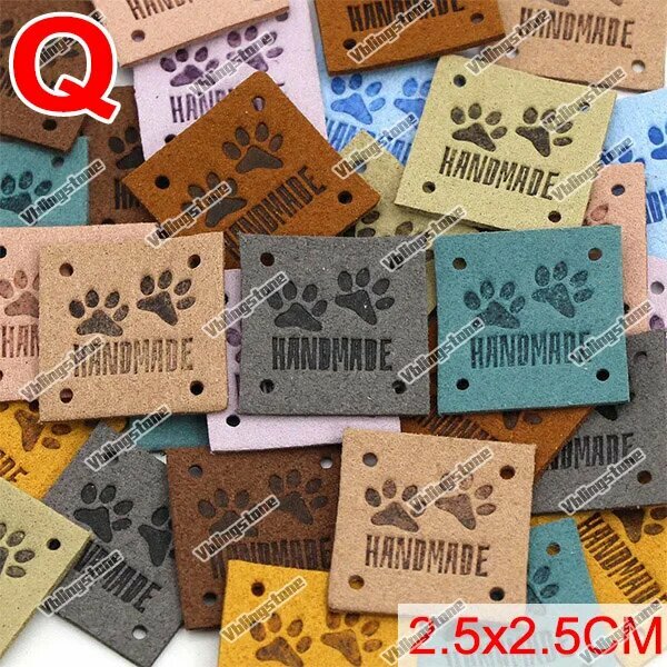 Кожаные этикетки ручной работы 20 шт Q