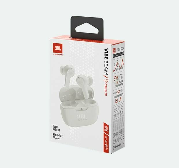 Беспроводные наушники JBL Wave Beam, белый