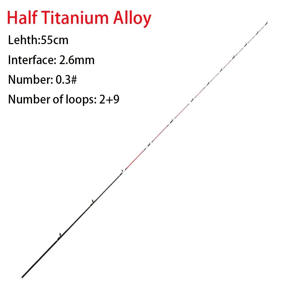 Спиннинговая вершинка из углеродного волокна Half 55cm 2.6 0.3-