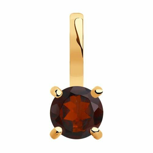 Подвеска, красное золото, 375 проба, гранат