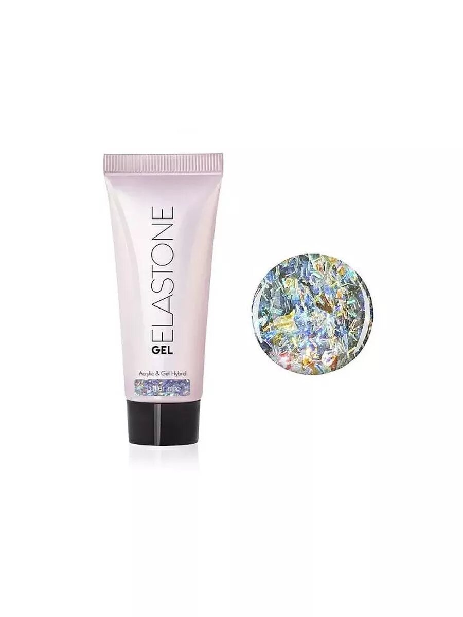 Гибрид акрила и геля elastane RuNail Professional GEL (glitter mix) № 7056
