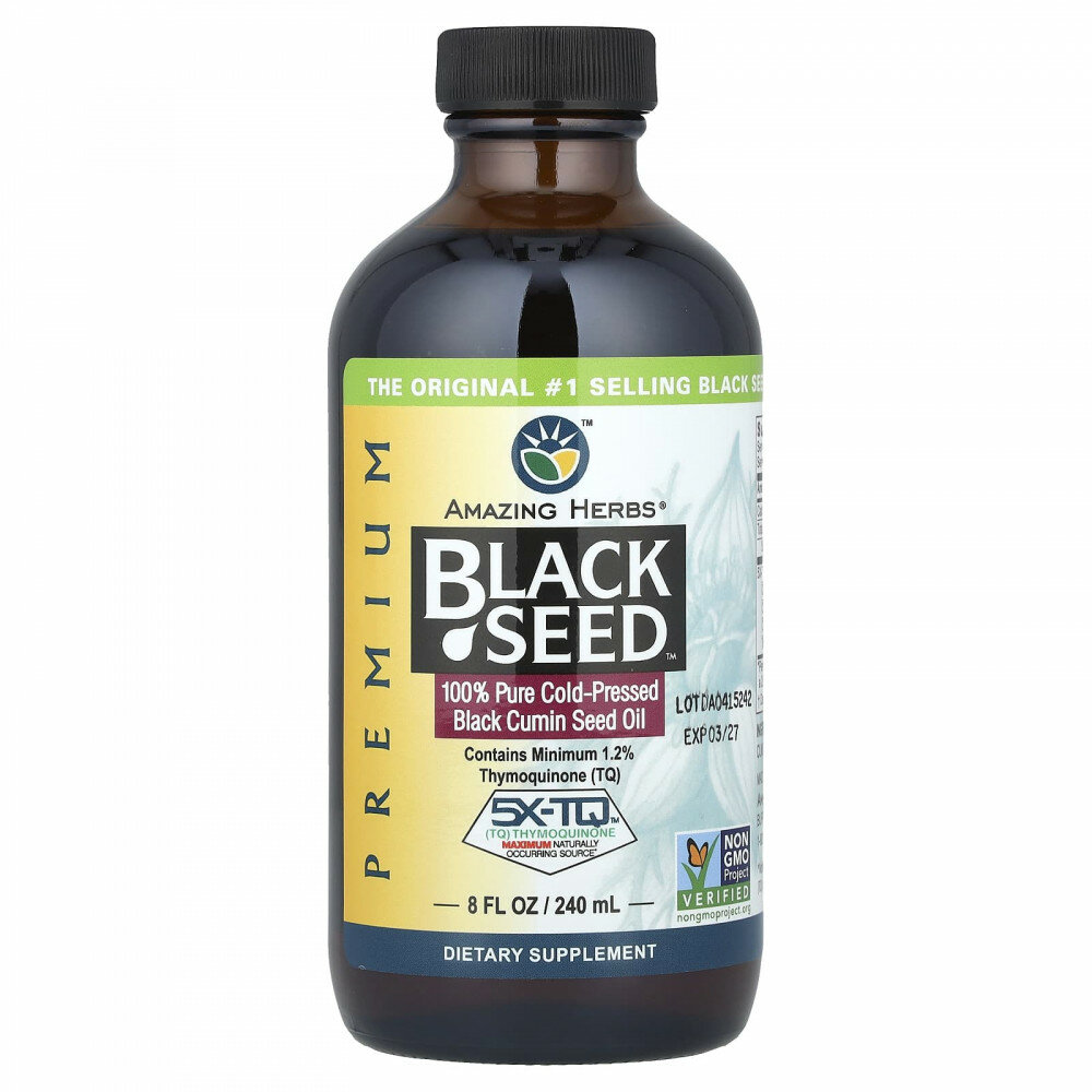 Amazing Herbs, Premium Black Seed™, на 100% чистое масло из семян черного тмина холодного отжима, 240 мл (8 жидк. унций)