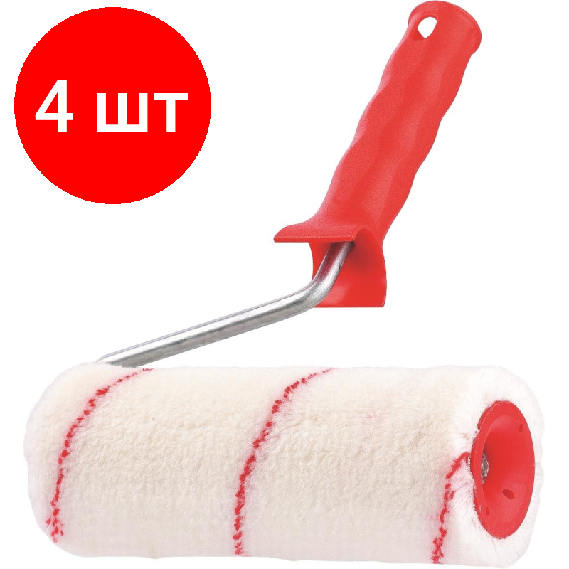 Комплект 4 штук, Валик 180 мм D=48 мм с ручкой 6 мм полиамид Нейлон Стандарт Matrix 80645