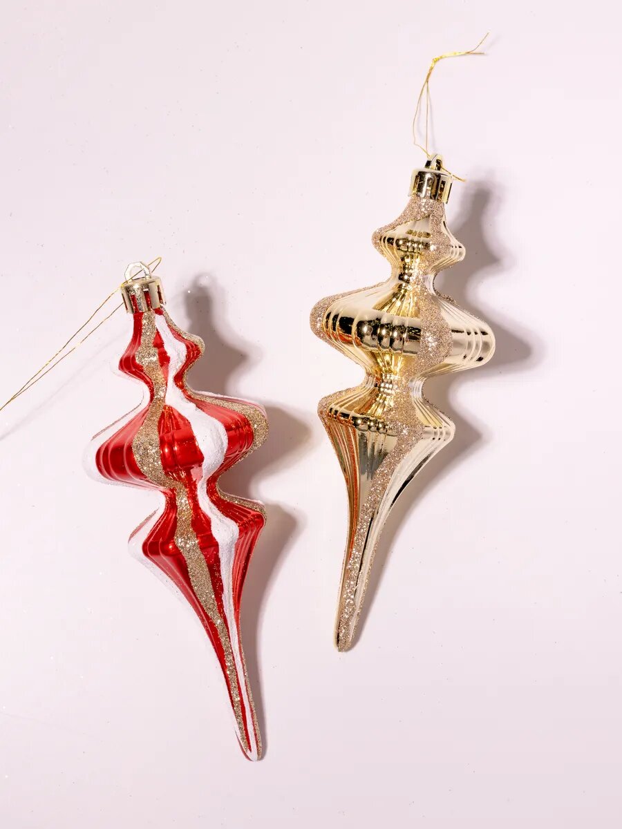 Елочные игрушки сосульки на елку набор 2 штуки