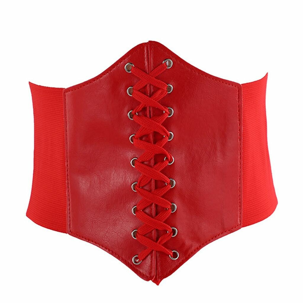 Женский корсет из искусственной кожи под грудью с поясом в стиле стимпанк на шнуровке Бюстье
