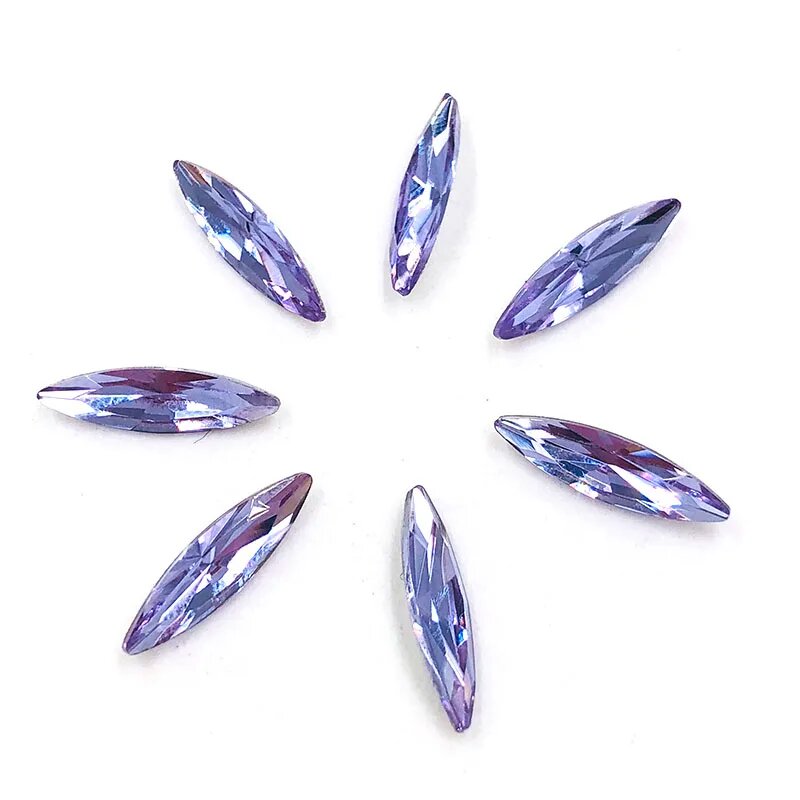 Стразы стекло "лошадиный глаз" Crystal violet 4x15 мм, 50 шт