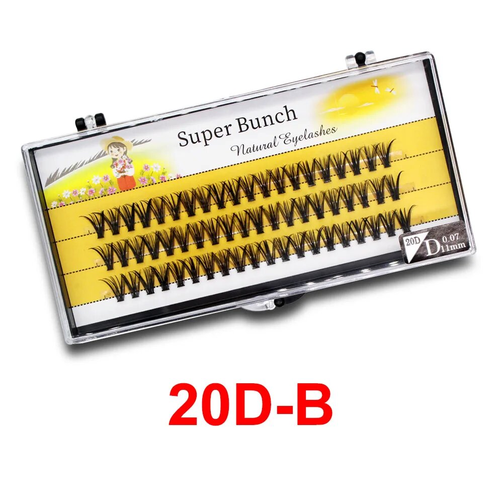 Ресницы пучки Super Bunch 20D-B, D изгиб, 10 мм