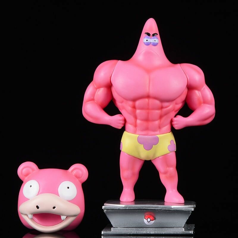 Фигурка Аниме SpongeBob SquarePants /Губка Боб квадратные штаны, Patrick Star/Патрик Стар, Может менять лицо(19см, пакет) -kpa