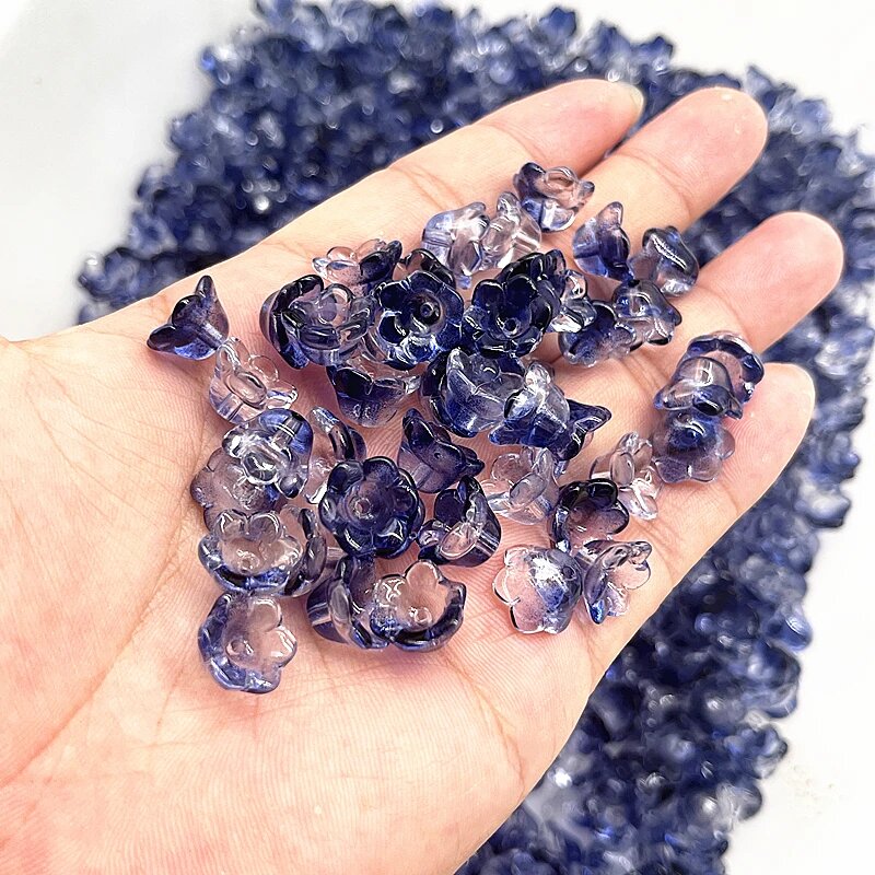 Стеклянные бусины-колокольчики MYXHBBGT 7x12 мм, 20 шт. 21