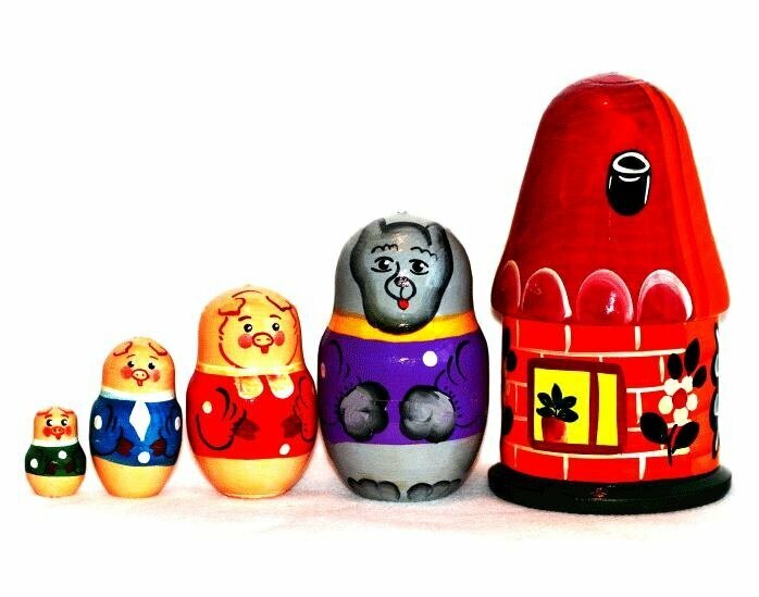 Матрешка РНИ Три поросенка, 5 в 1 Р45/932