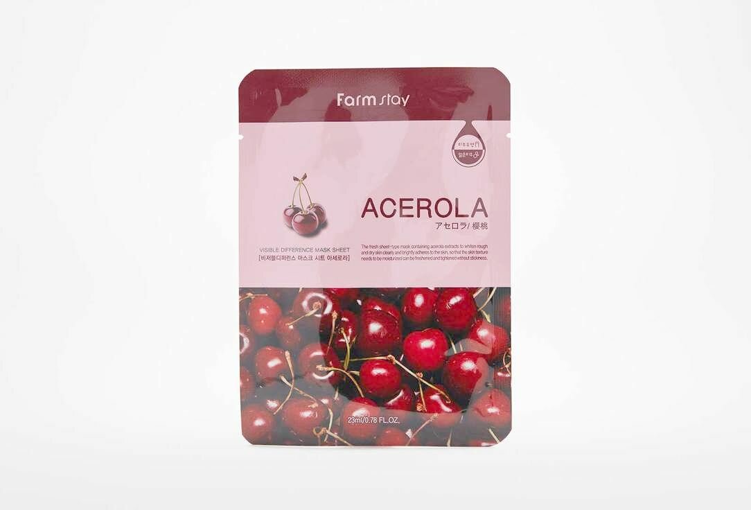 Тканевая маска для лица FARM STAY VISIBLE DIFFERENCE MASK SHEET ACEROLA 23 мл