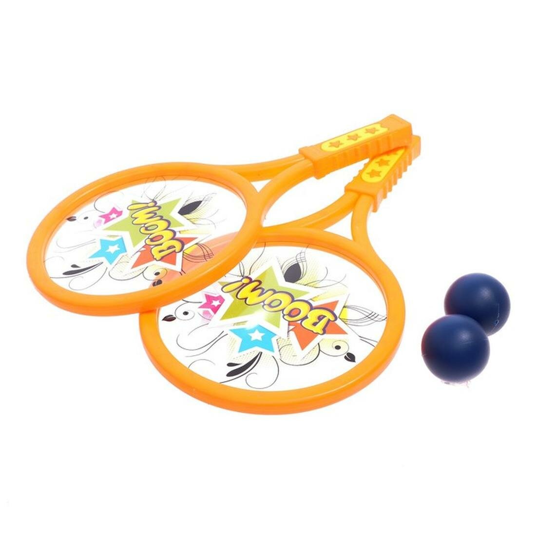 Набор для тенниса "Бум!": 2 ракетки и 2 мяча, от 3 лет, пластик, цвет микс