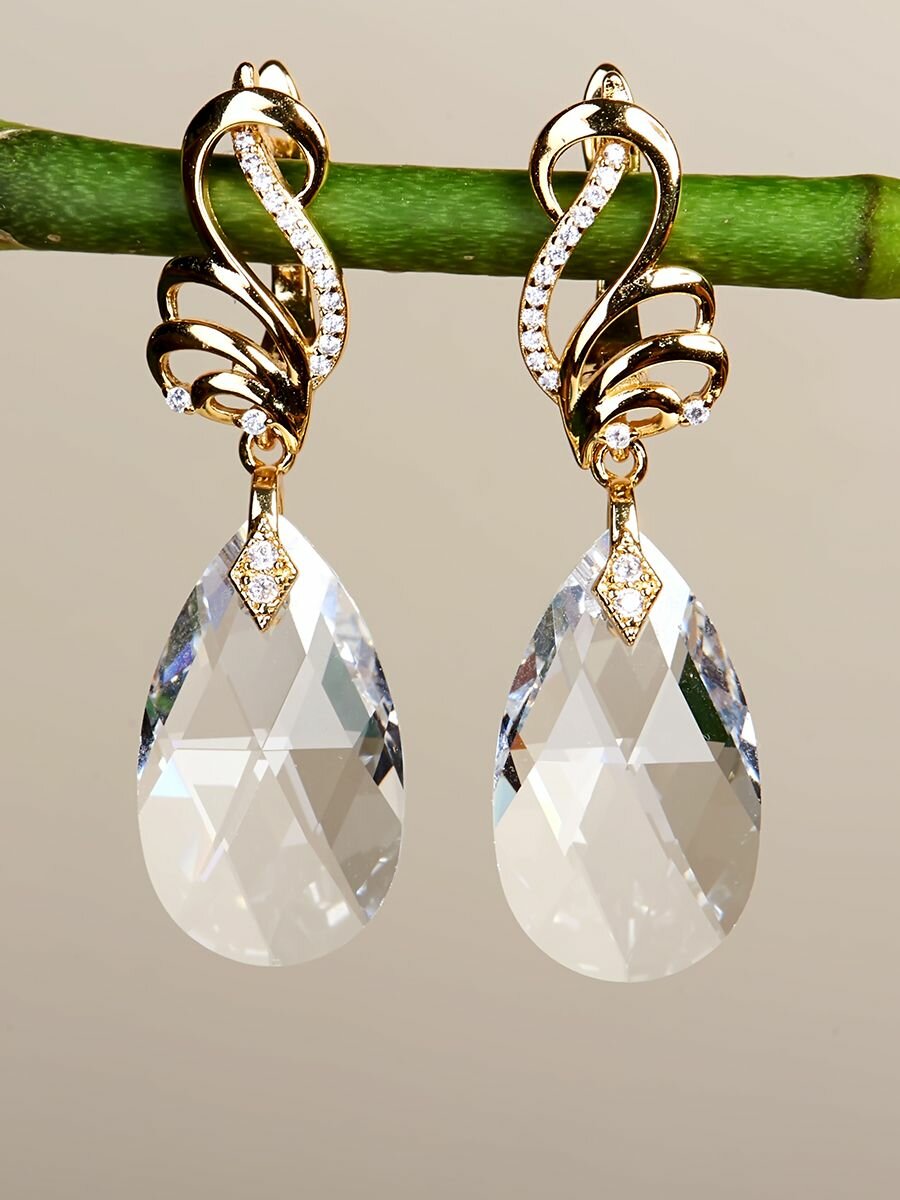 Серьги, кристаллы Swarovski, кристалл, стекло