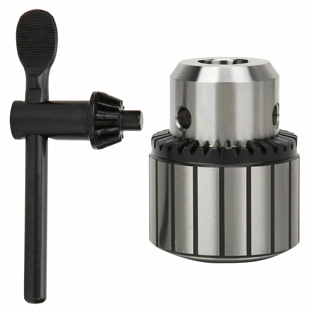 Сверлильный патрон 0,6-20 мм, сверхпрочная сталь, высокая точность, с ключом для электроинструмента 1-16 мм