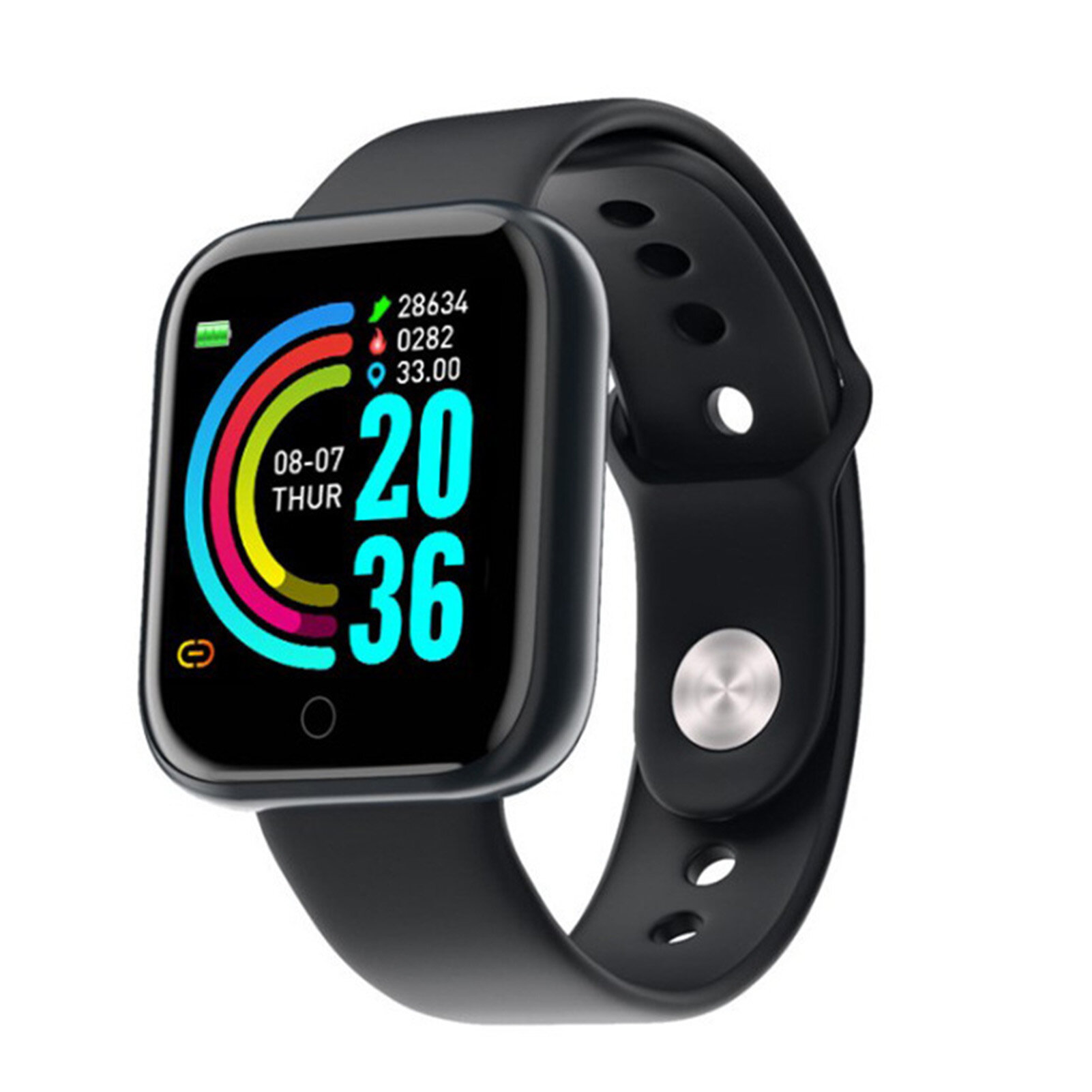 Смарт-часы Y68 с монитором сердечного ритма, фитнес-трекером, функцией мониторинга сна и удаленной фотосъемкой, черные.