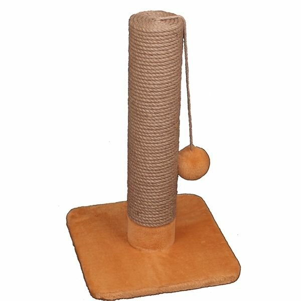 Когтеточка Кот Лукас "Столб", джутовый малый толстый, 35х35х60 см