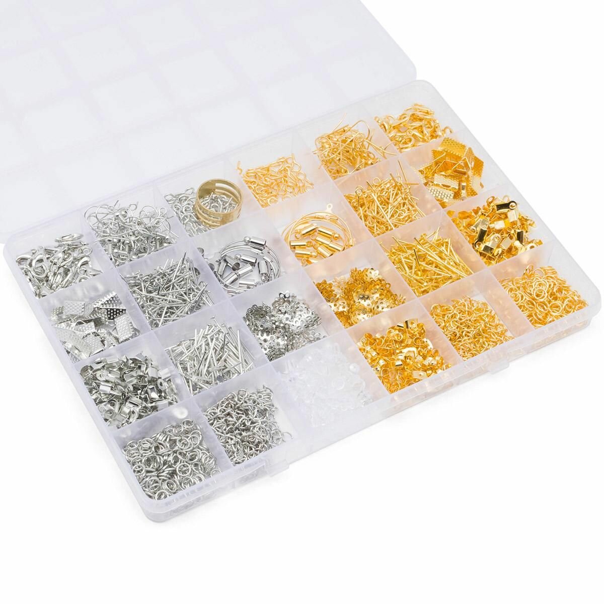 Фурнитура для бижутерии Astra&Craft Серебристая, золотистая, пластиковый органайзер