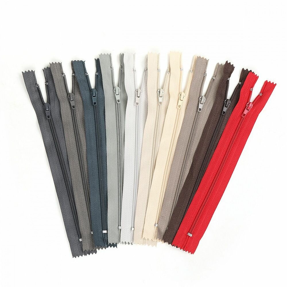 Молния MaxZipper брючная, автомат, 20 см, ассорти - 1 упаковка 10 цветов по 5 штук