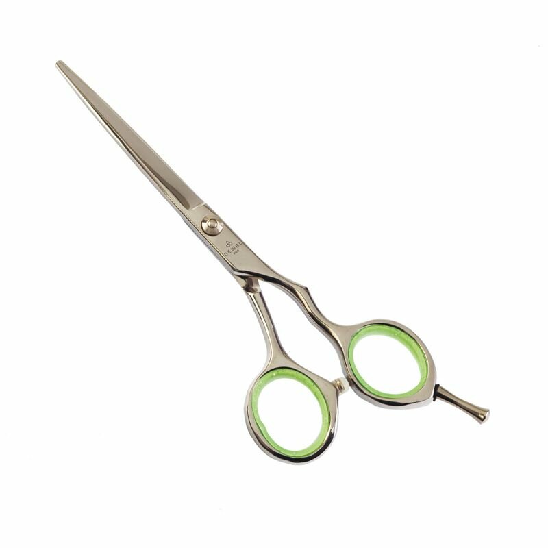 Ножницы парикмахерские профессиональные прямые DEWAL Pro серия PROFI STEP, 5,5", легированная высокоуглеродистая японская сталь 440А, чехол на молнии, салатовые