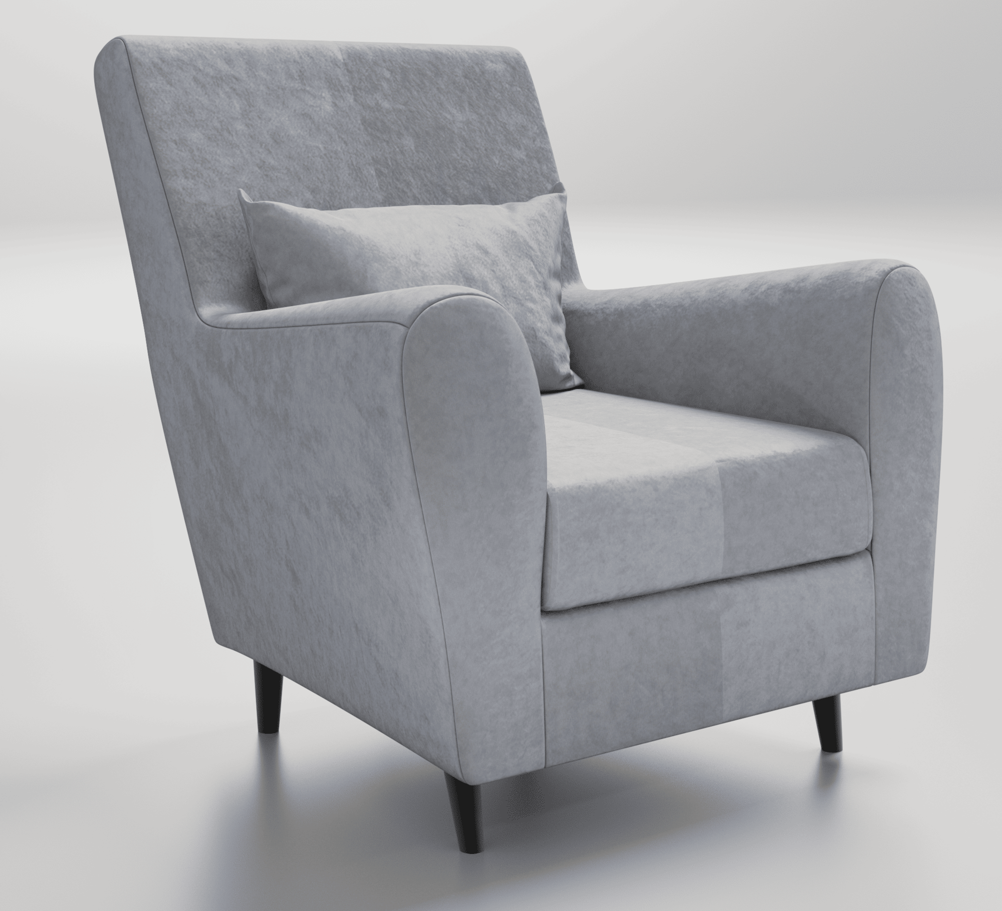 Кресло мягкое для дома, гостиной, на балкон Кресло мягкое для дома, отдыха в гостиной, Либерти W&B велюр: светло-серый