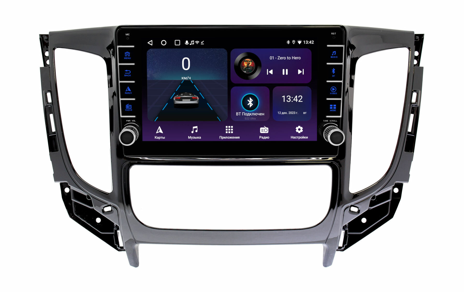 Штатная магнитола Wide Media для Mitsubishi L200 2015 - 2018, Pajero Sport (МКПП) / Android 9, 8 дюймов, WiFi, 2/32GB, 4 ядра