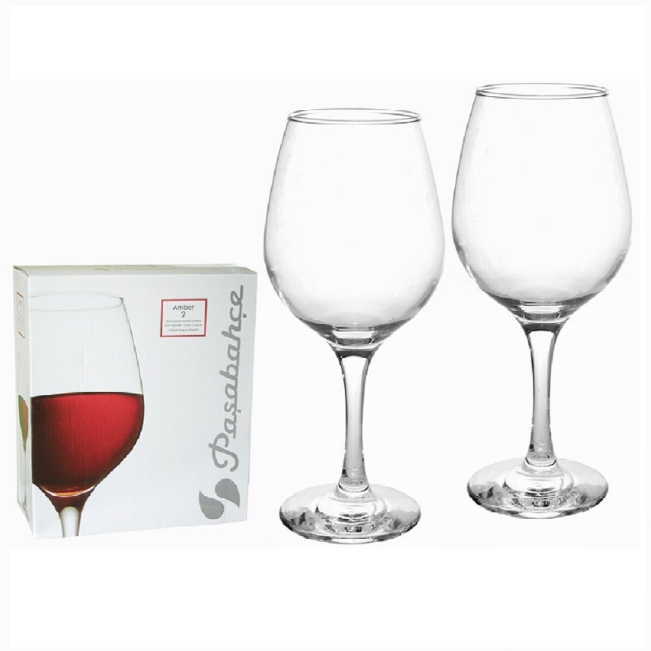 Amber набор бокалов для вина, 2 шт, 460 мл, бокалы из стекла, классический дизайн