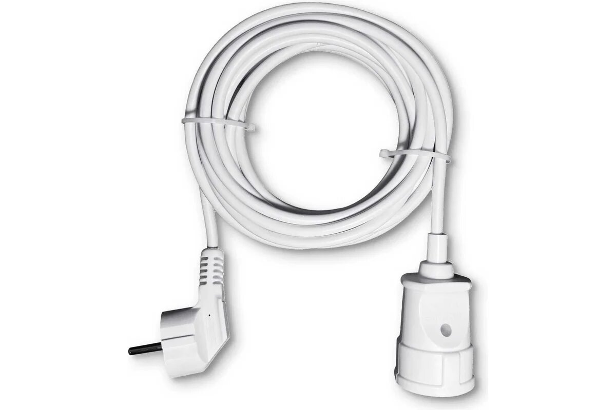 PROGIX удлинитель-шнур 3 м без заземления белый ПВС 2x1.5 PG121 для бытовых приборов
