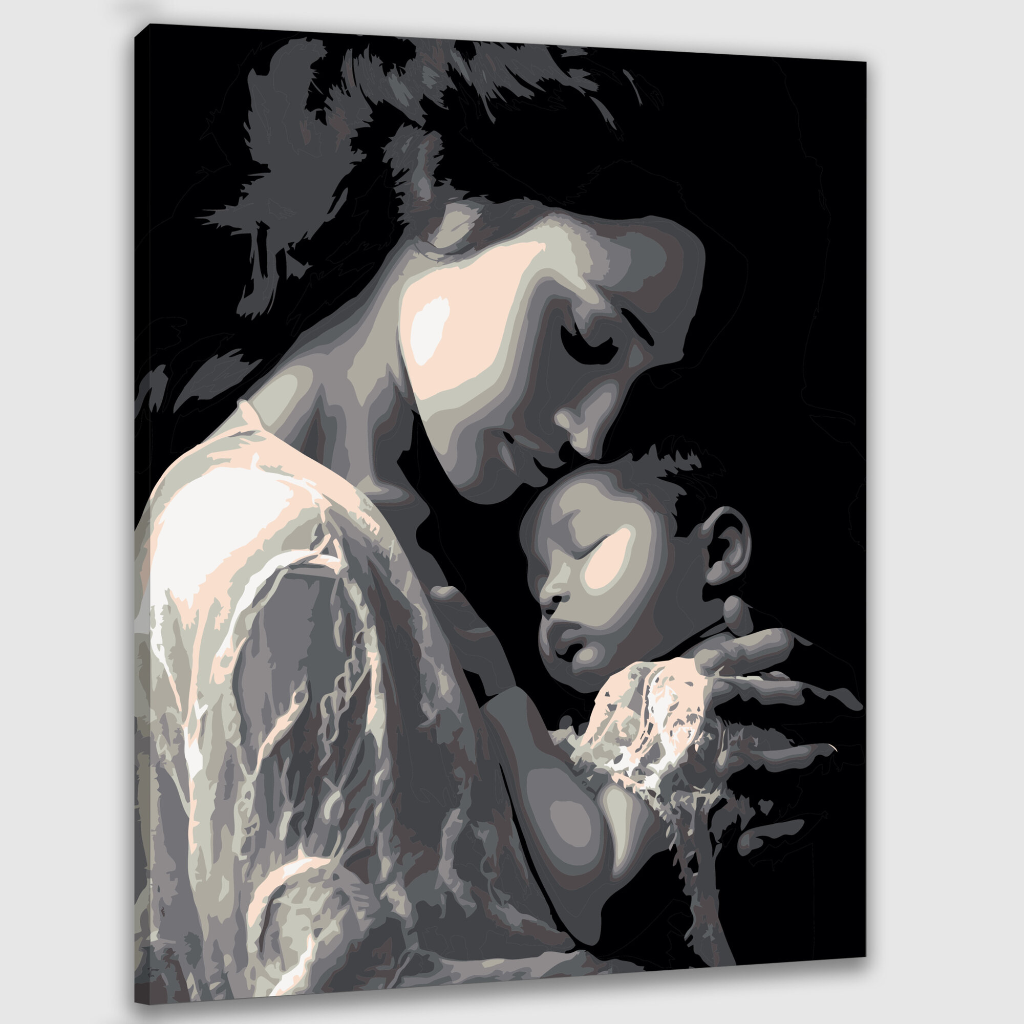 Картина по номерам 40x50 см, мать, ребенок, радость, материнство, взгляд, любовь, близость, счастье