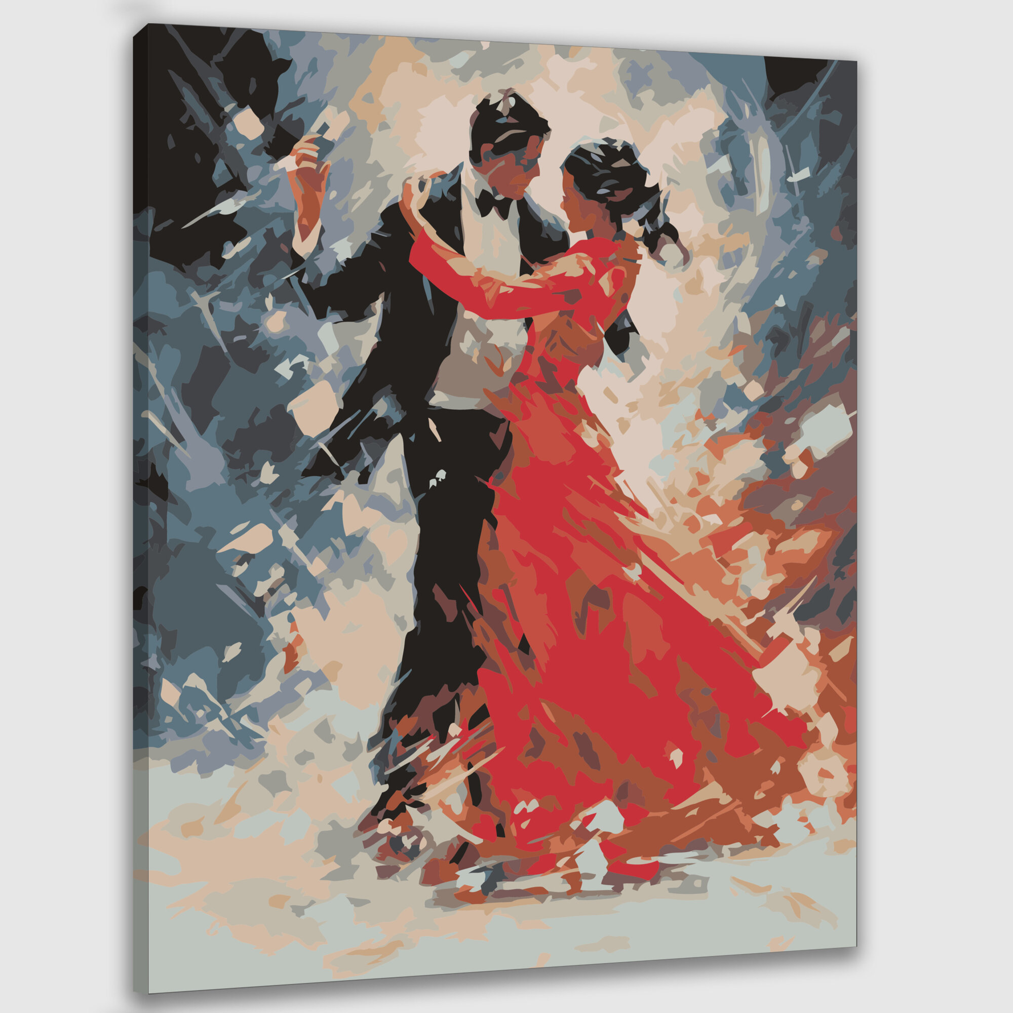 Картина по номерам 40x50 см, акриловая картина, снежное танго, яркие краски, динамичные мазки, энергия, страсть