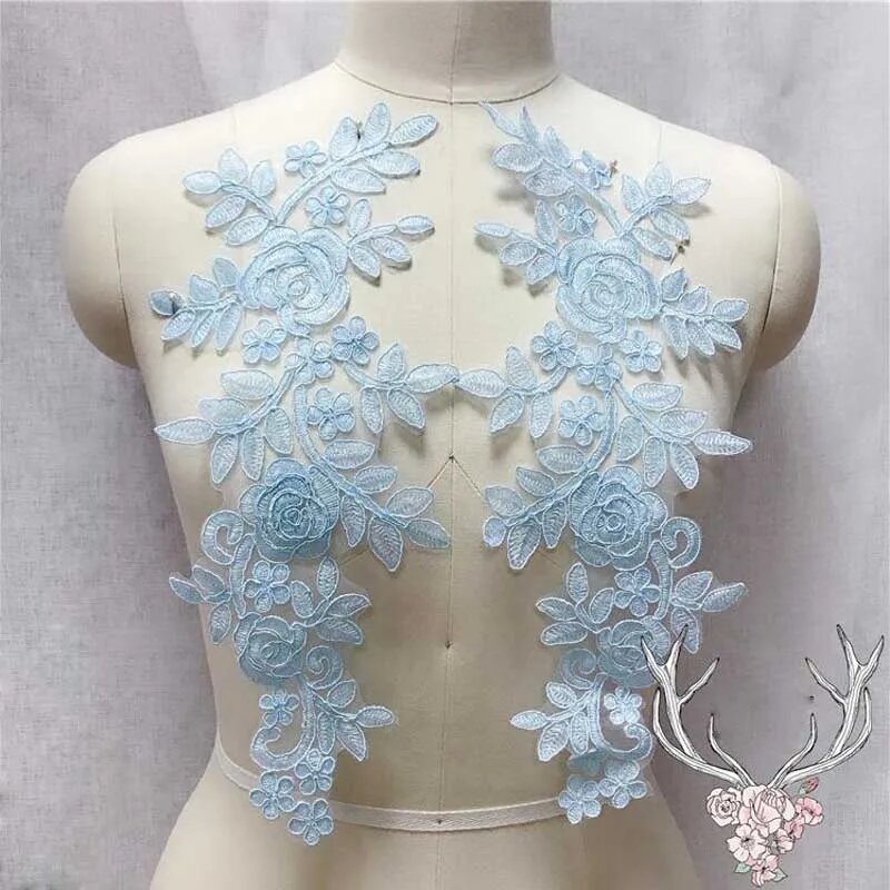Кружевные аппликации Style1 Blue для декора
