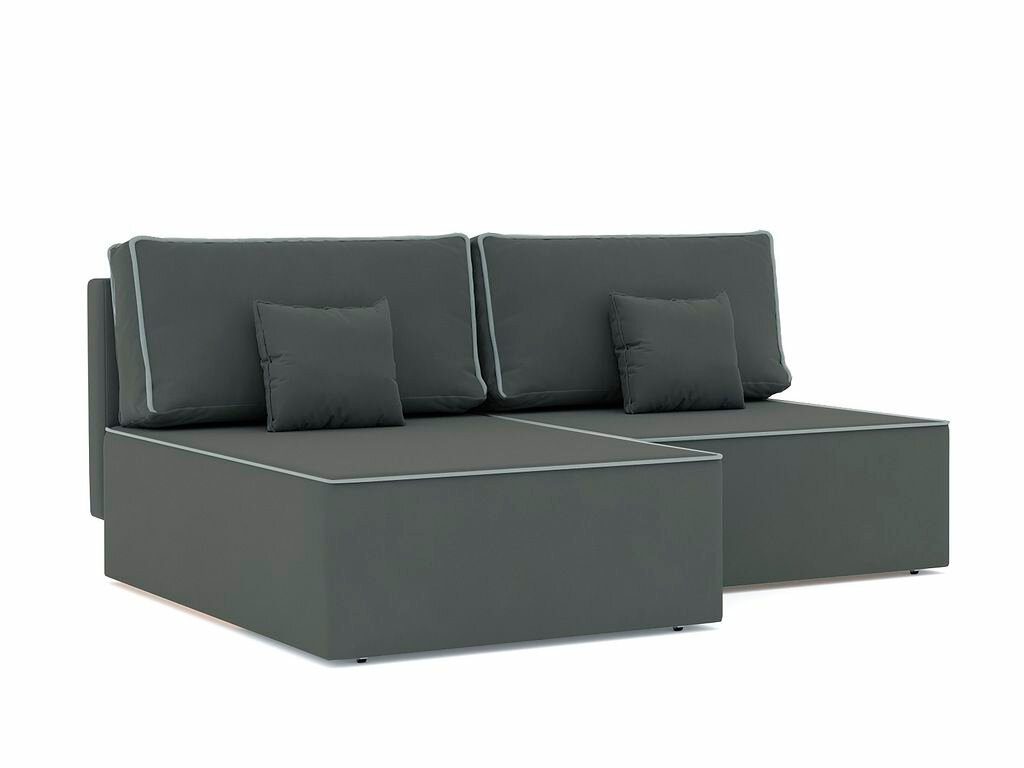 Угловой диван-кровать "блюм некст" велюр Зара Грей кант Зара Маус 12, механизм-Еврокнижка