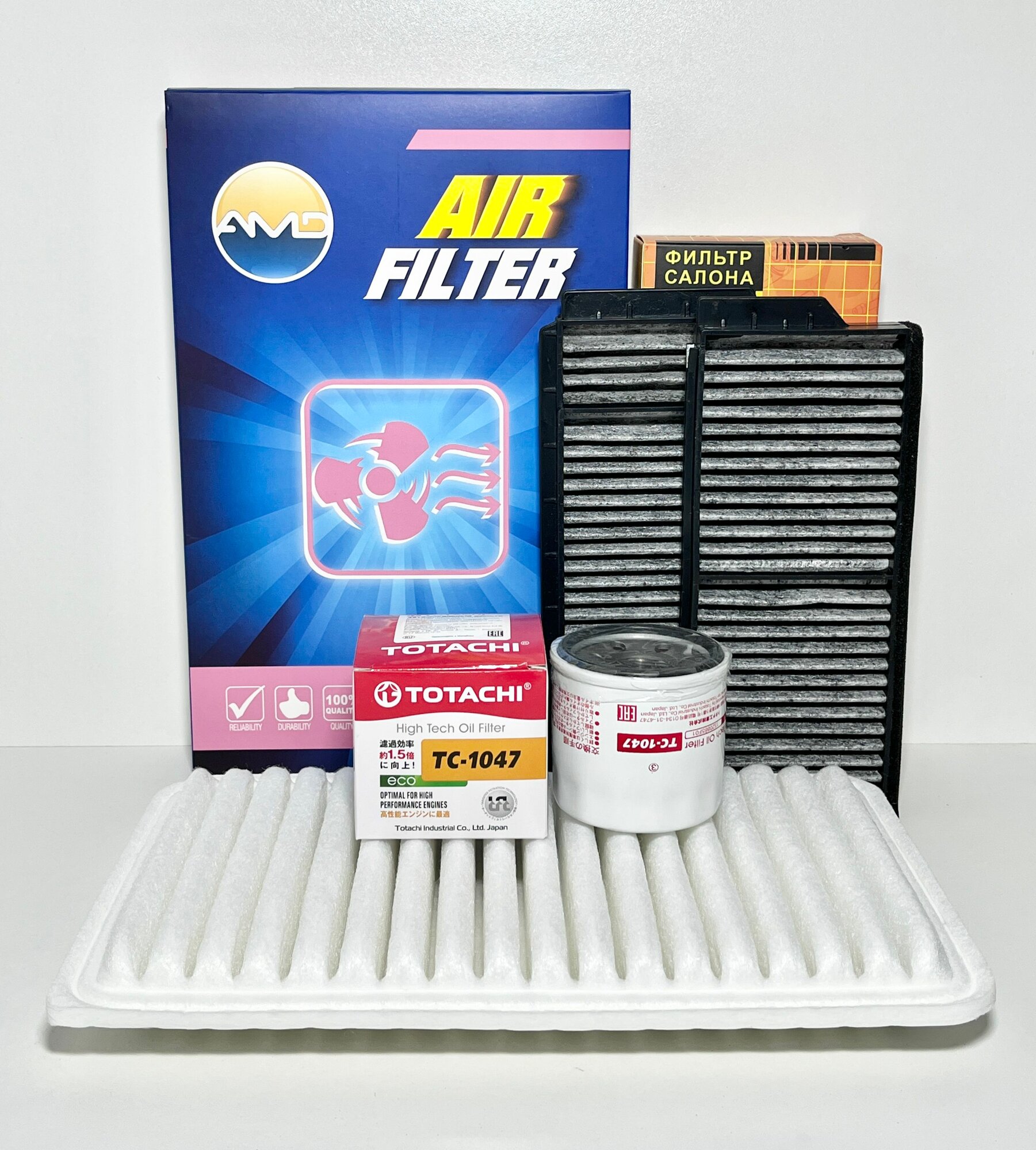 Комплект фильтров Мазда 3 БК 2003 - 2009 (Mazda 3 BK 1.6) Фильтр воздушный + масляный + салонный угольный