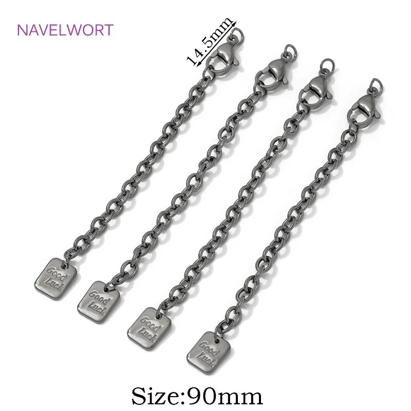 Цепочки-удлинители NAVELWORT, позолоченные золото 18 карат, 5/10 шт. 5 pieces, Black Colour