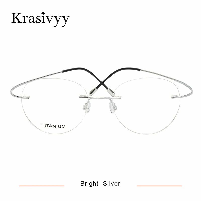 Круглые титановые очки Krasivyy Bright Silver