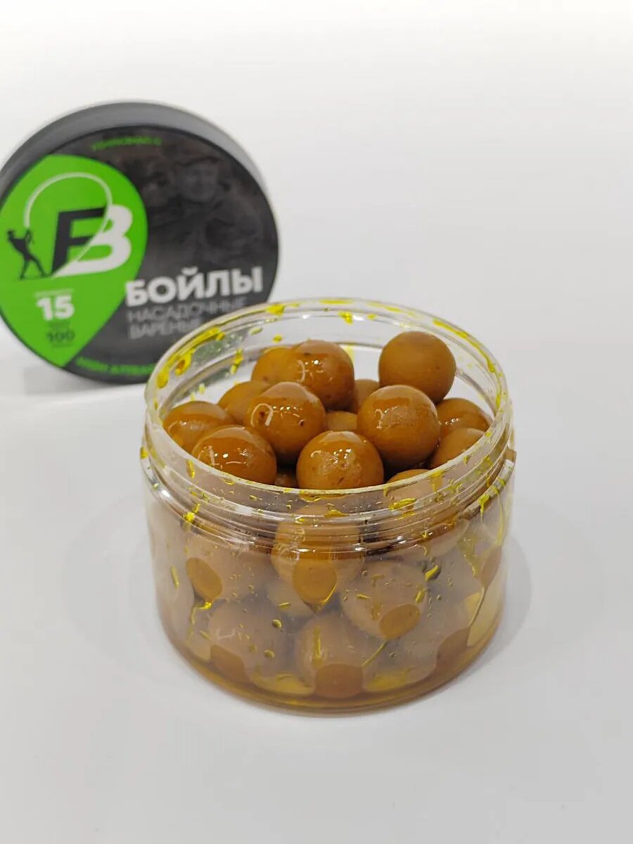 Бойлы варёные насадочные в дипе Sweet Corn 15 мм 100 гр